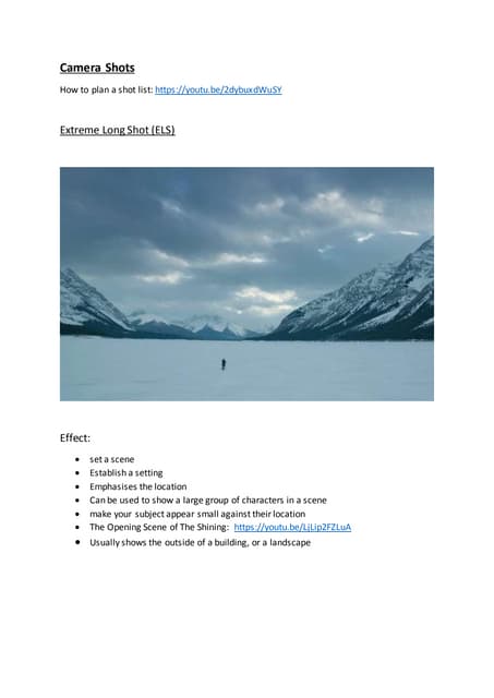 Camera shots and angles for a horror and thriller film | PPTX