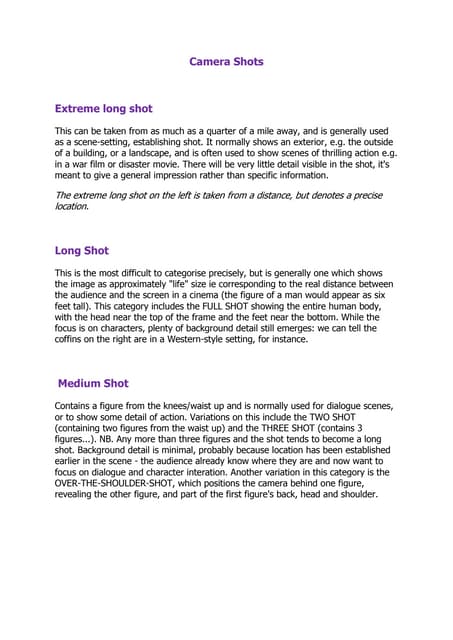 camera fundamental shots TECHNIQUES CAMERA ANGLE | PPT