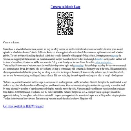 Cameras In Schools Essay | PPT