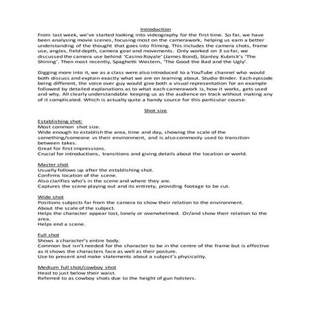 Camera technique research | PDF