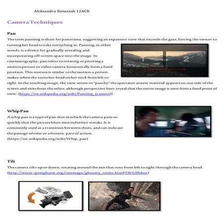 Camera techniques | DOCX