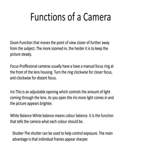 Camera terminology | PPT