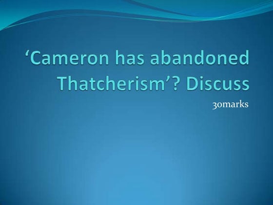 One nation & thatcherism | PPT