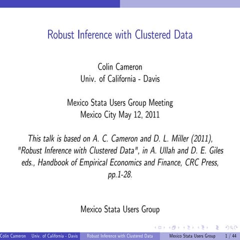 [Cameron] Robust Inference with Clustered Data - PPT (2011).pdf