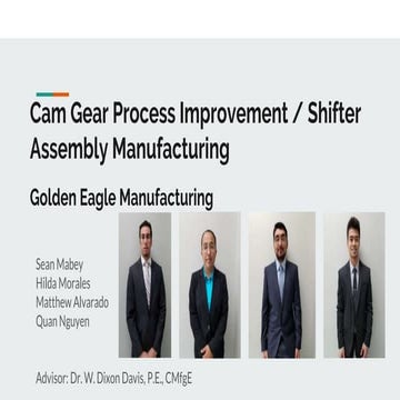 Cam gear process improvement shifter assembly manufacturing | PPT