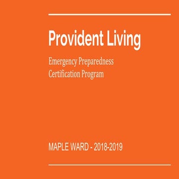 Stake Emergency Preparedness Certification Program | PPT