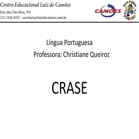 Camões crase | PPT