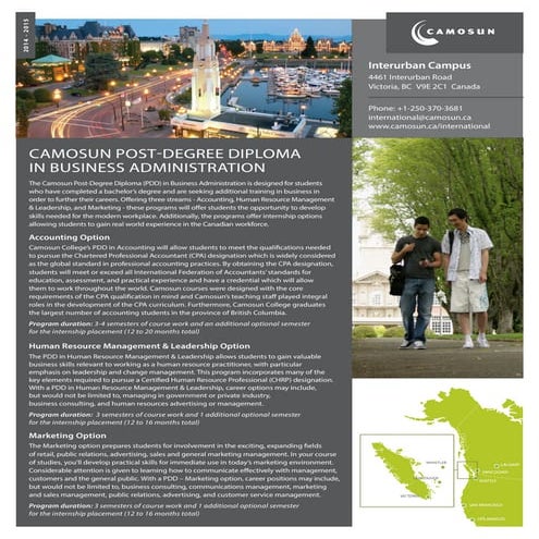 Camosun college bus adminpostdegreediploma | PDF