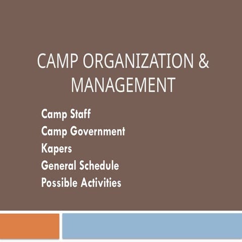 CAMP-ORGANIZATION.pptx a presentation for Girl Scouting | PPT