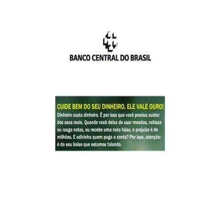 CAMPANHA DO BACEN " CUIDE BEM DO SEU DINHEIRO" | PDF