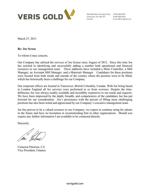 Randy reichert veris gold | PDF