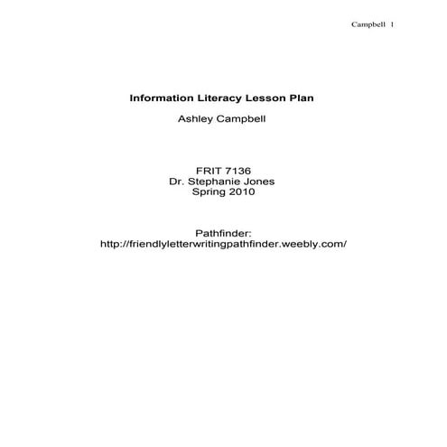 Information Literacy Lesson Plan | DOC