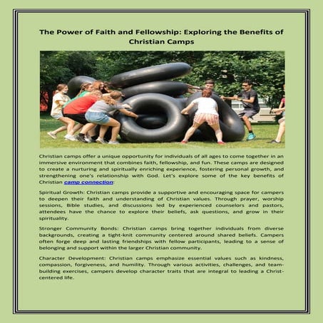 Campconnection presentations