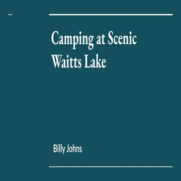 Camping at Scenic Waitts Lake: Billy Johns | PDF | Beach Travel ...