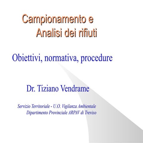 Campionamento e Analisi Rifiuti | PPT
