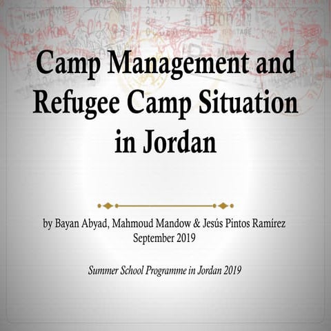 Camp Management and Refugee Camp Situation in Jordan | PDF