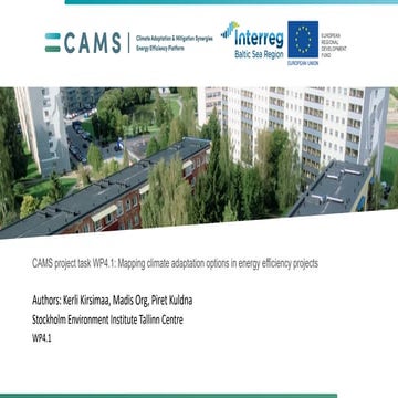 Interreg project CAMS Platform: Mapping climate adaptation options in ...