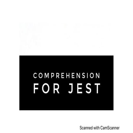 Comprehension notes for JEST JOB | PDF