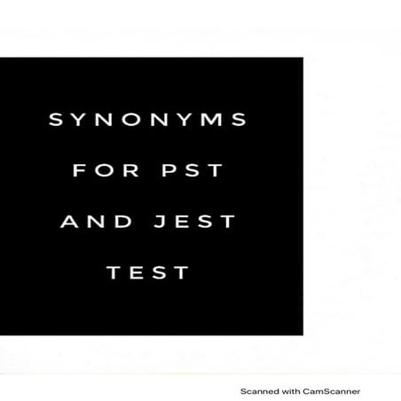 SYNONYMS NOTES FOR JEST AND PST JOB | PDF
