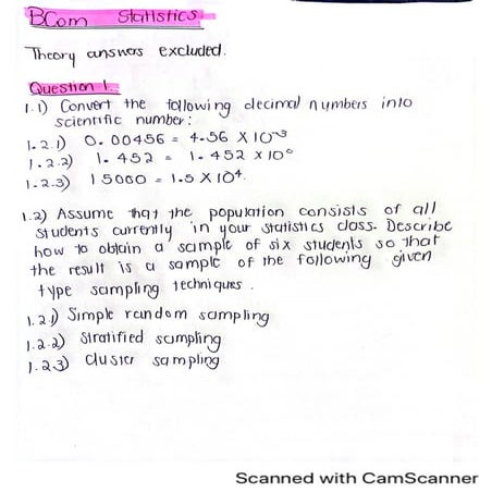 BCOM STATISTICS EXAM PAPER 1 REGENT COLLEGE | PDF