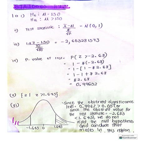 STAT1003 & Hypothesis Testing UCT Course .pdf