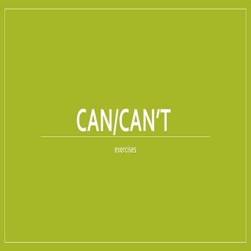 Can or can't | PPT