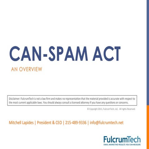 CAN-SPAM Act of 2003: Email Marketing and SPAM - What you need to know ...