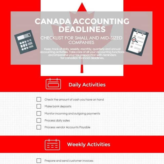 Canada Accounting and Tax Deadline Checklist | PDF