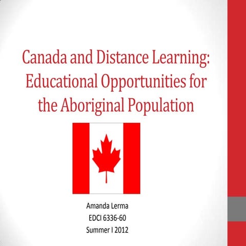 Canada and distance learning power point (1) | PPTX | North America ...