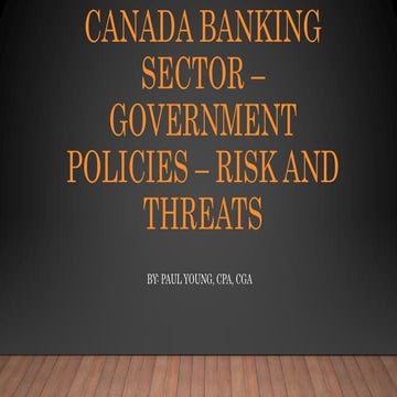 Banking - Financial Services Sector - Canada | PPTX