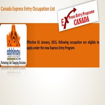 Skilled Occupation List Of Canada 2020 | Jobs Demand List | PDF
