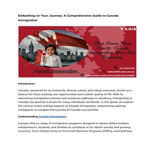 A Comprehensive Guide to Applying for Canada Immigration in 2024 | DOCX