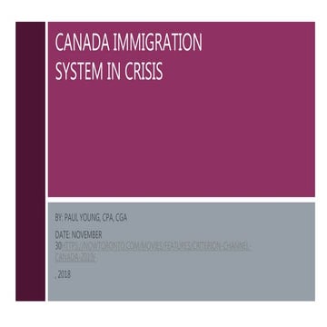 Immigration Crisis - Canada | PPTX