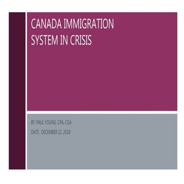 Immigration to Canada: System in Crisis | PPTX