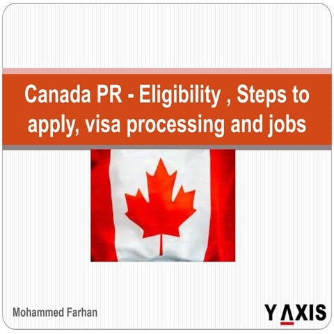 Canada PR - Eligibility, Steps to apply and Visa processing fees | PPTX