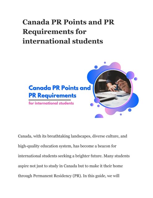 how to Migrate to Canada from dubai process | PDF