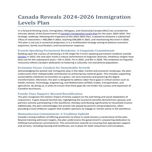 Canada Reveals 2024-2026 Immigration Levels Plan.docx