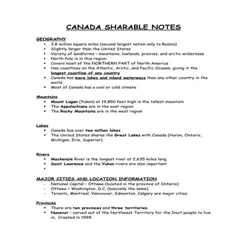 Canada Notes | DOC