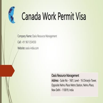 Canada Work Permit Visa | PPT