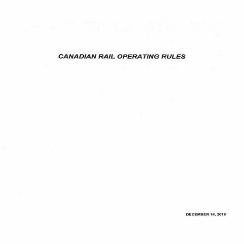 Canadian rail-operating-rules | PDF