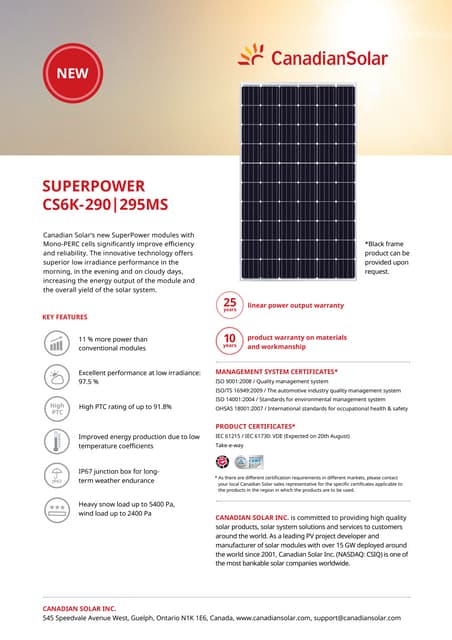 Canadian solar poly perc 360 watt | PDF