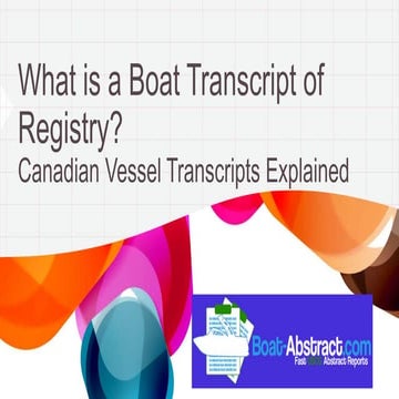 what is a Canadian boat transcript of registry | PPT