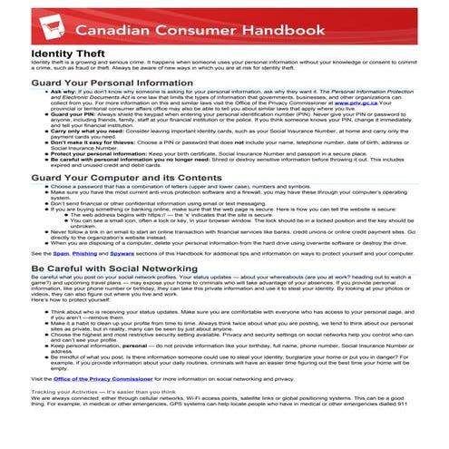 Canadian Consumer Handbook | PDF