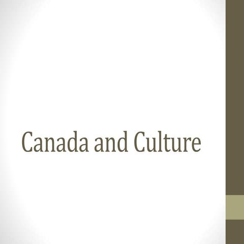 Canadian Culture | PPTX