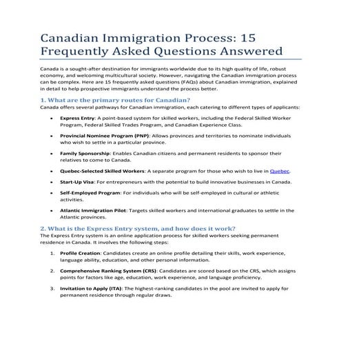Canadian Immigration Process 15 Frequently Asked Questions Answered.docx