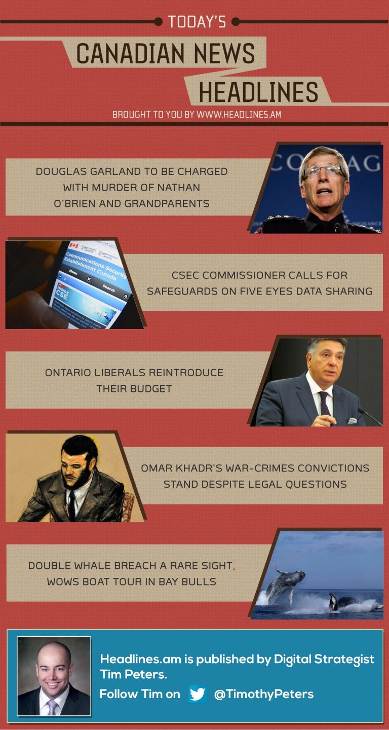 CANADIAN NEWS HEADLINES - July 15, 2014