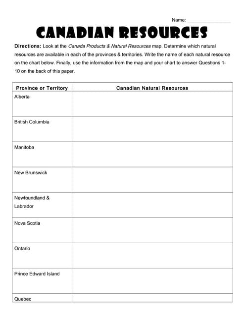 Geography Of Canada Study Guide | PDF