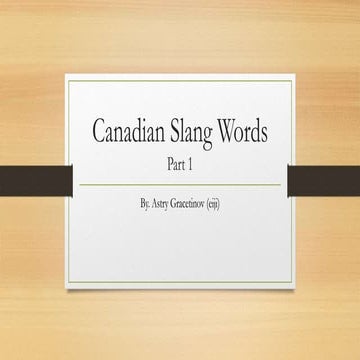 Canadian slang words | PPTX