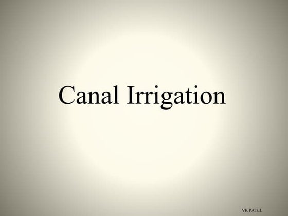 Cross section of the canal, balancing depth and canal fsl | PPT