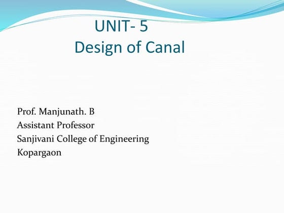 Design Of Hydraulic Structure - Kennedy's Theory | PPT